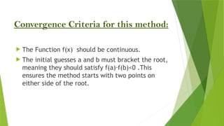 REGULA FALSI METHOD numerical methods | PPTX