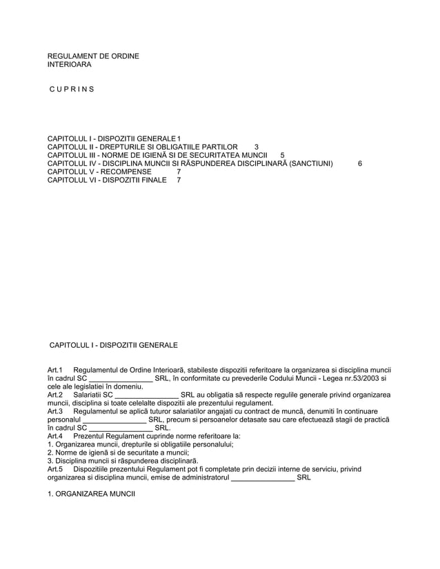 Regulament de ordine_interioara_1 | PDF