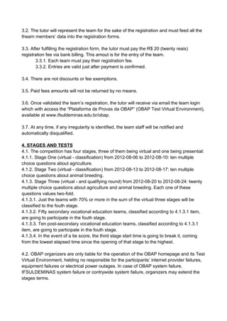 Regulamento obap 2012-versao-ingles | PDF