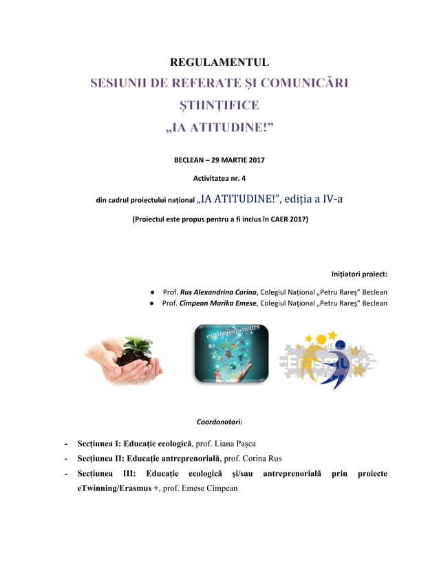 Regulament sesiune referate | PDF