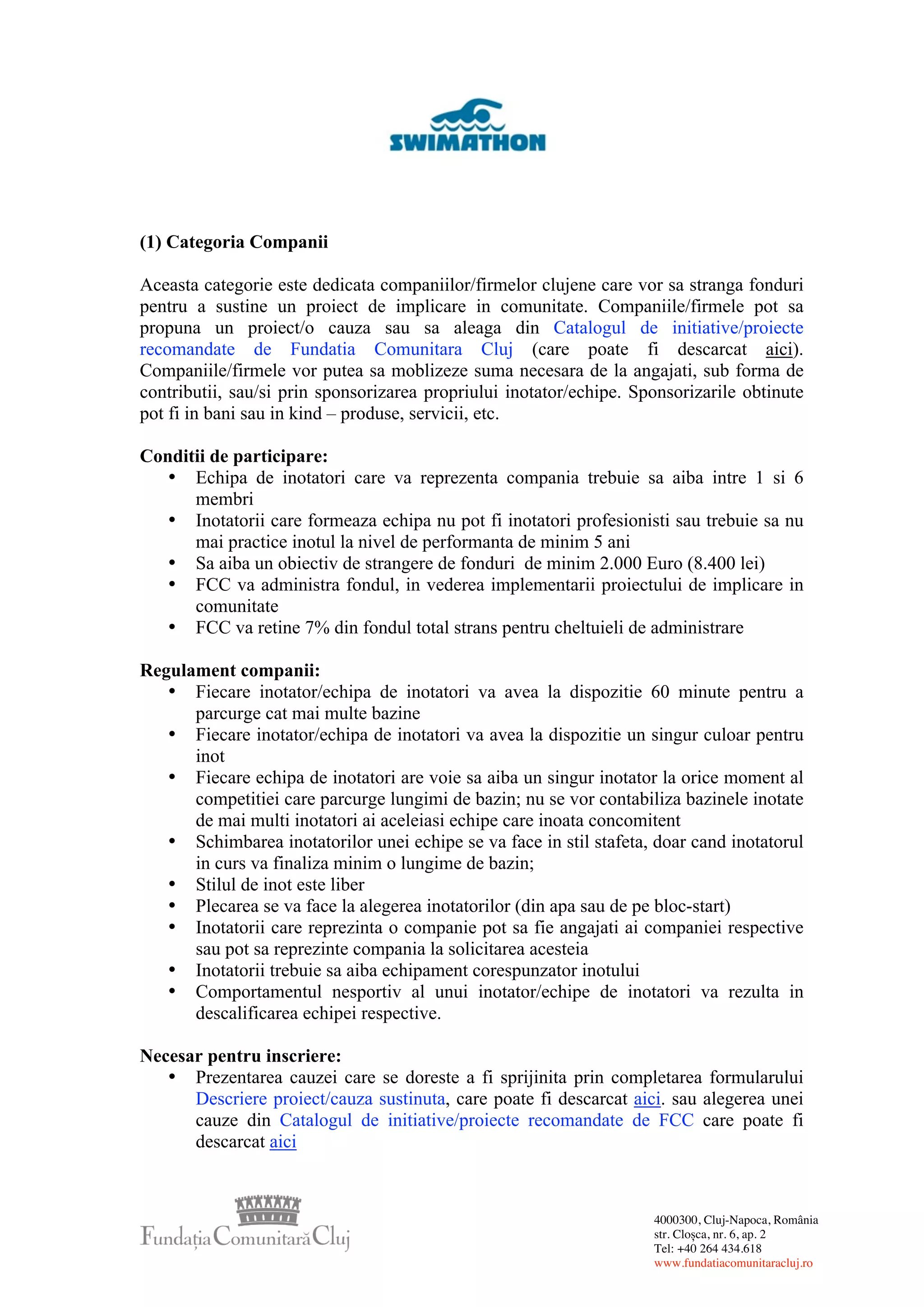 Regulament swimathon 2010 | PDF