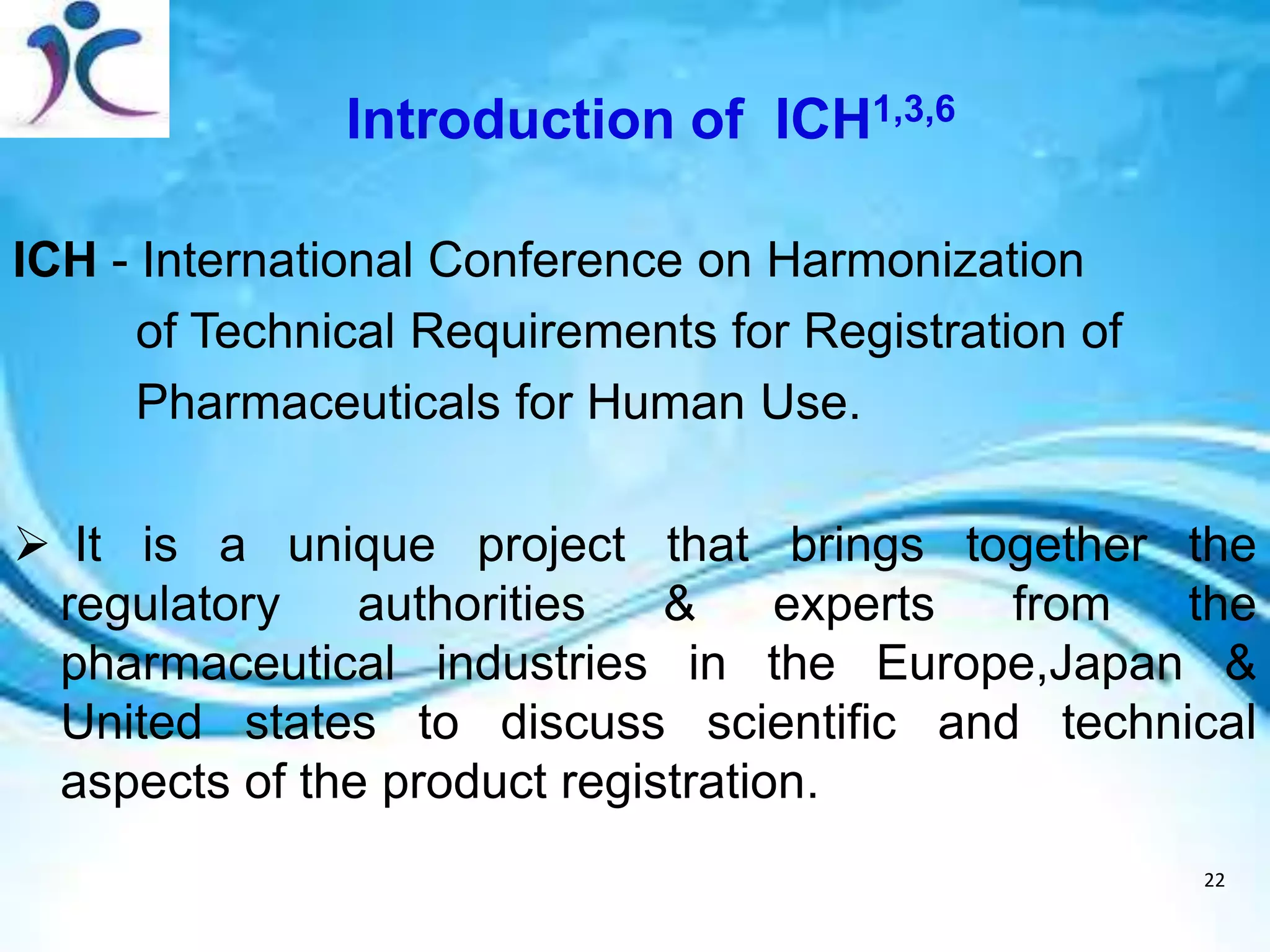 Regulatory authorities (US-FDA, WHO and ICH) | PPTX