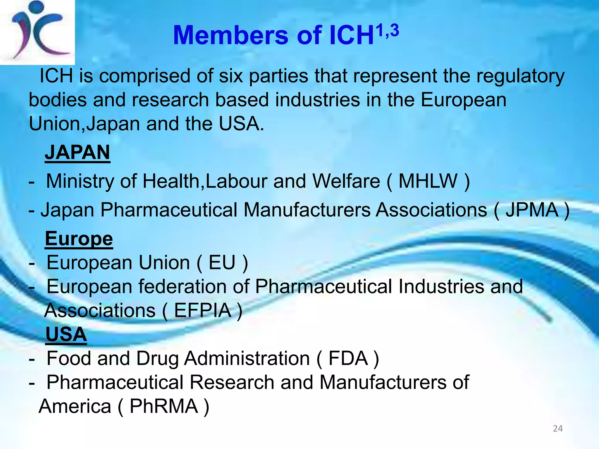 Regulatory authorities (US-FDA, WHO and ICH) | PPTX