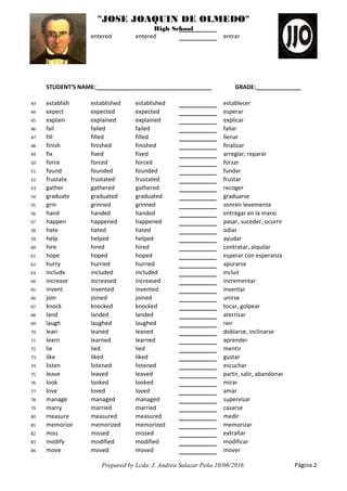 Regular Verbs | PDF