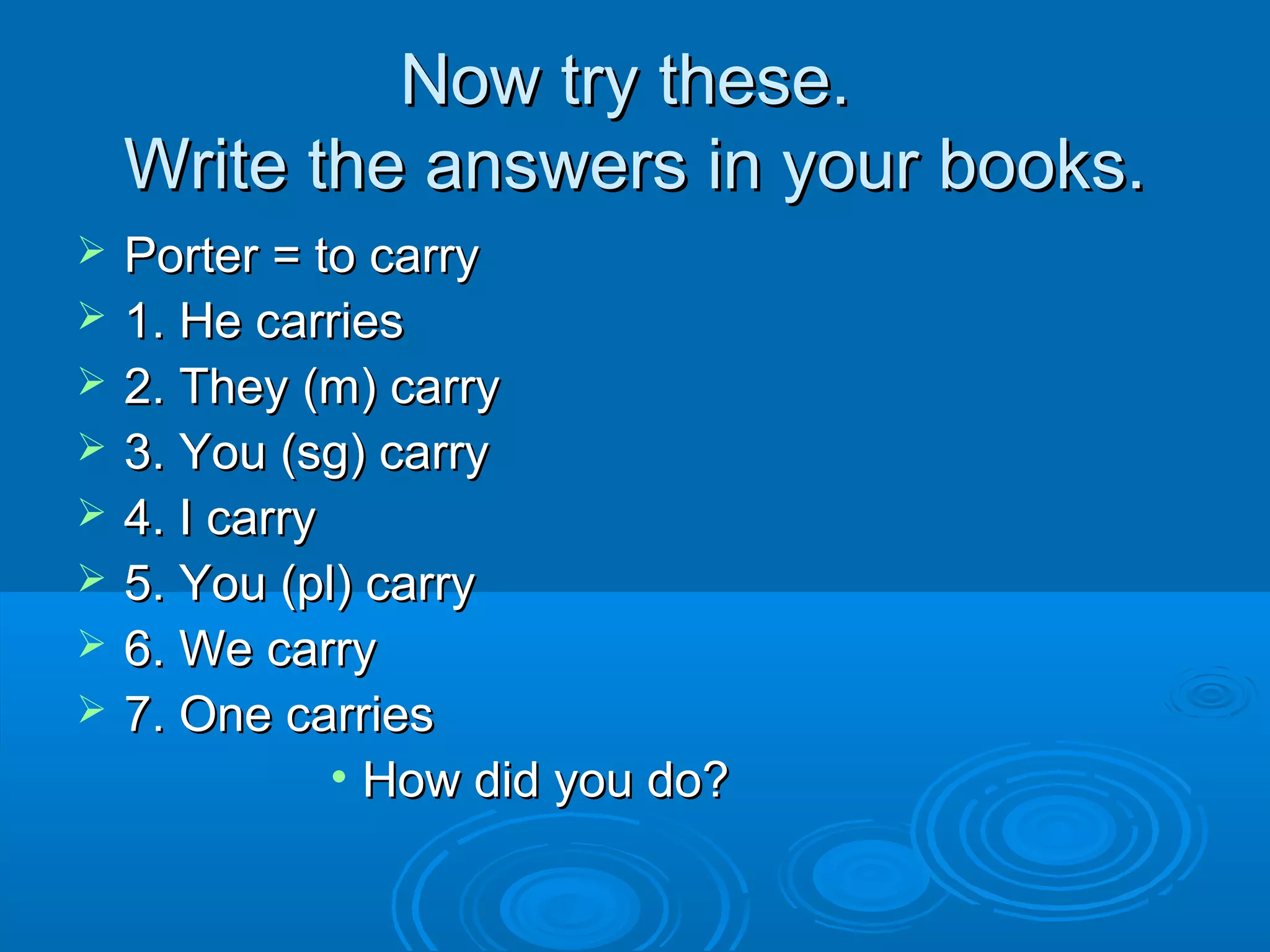 Conjugating regular "er" verbs | PPT