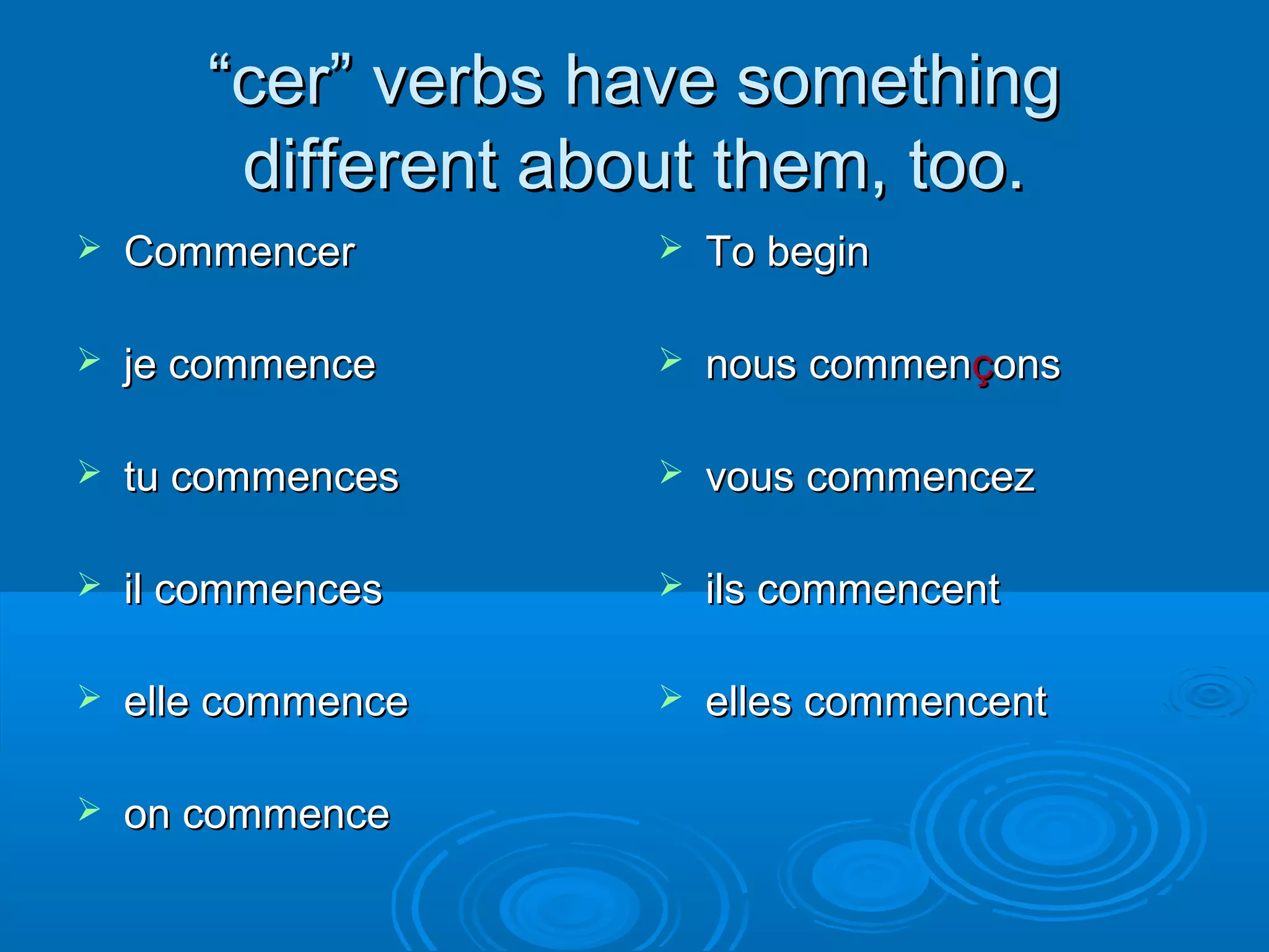 Conjugating regular "er" verbs | PPT