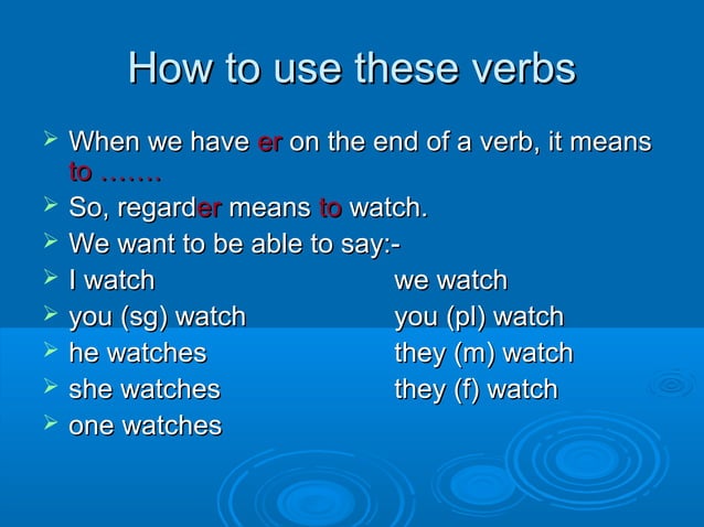 Conjugating regular "er" verbs | PPT