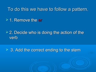Conjugating regular "er" verbs | PPT