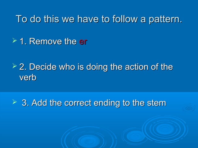 Conjugating regular "er" verbs | PPT