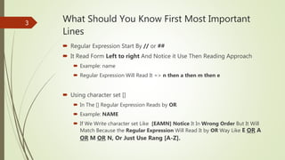 Learning Regular Expression Basics v1 | PPT