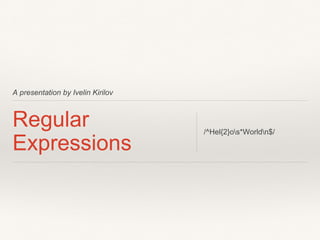 Regular expressions | PPTX