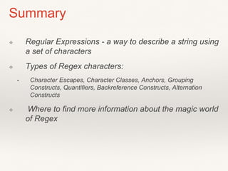 Regular expressions | PPTX