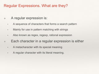 Regular expressions | PPTX