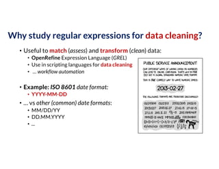 Week-2: Theory & Practice of Data Cleaning: Regular Expressions in ...