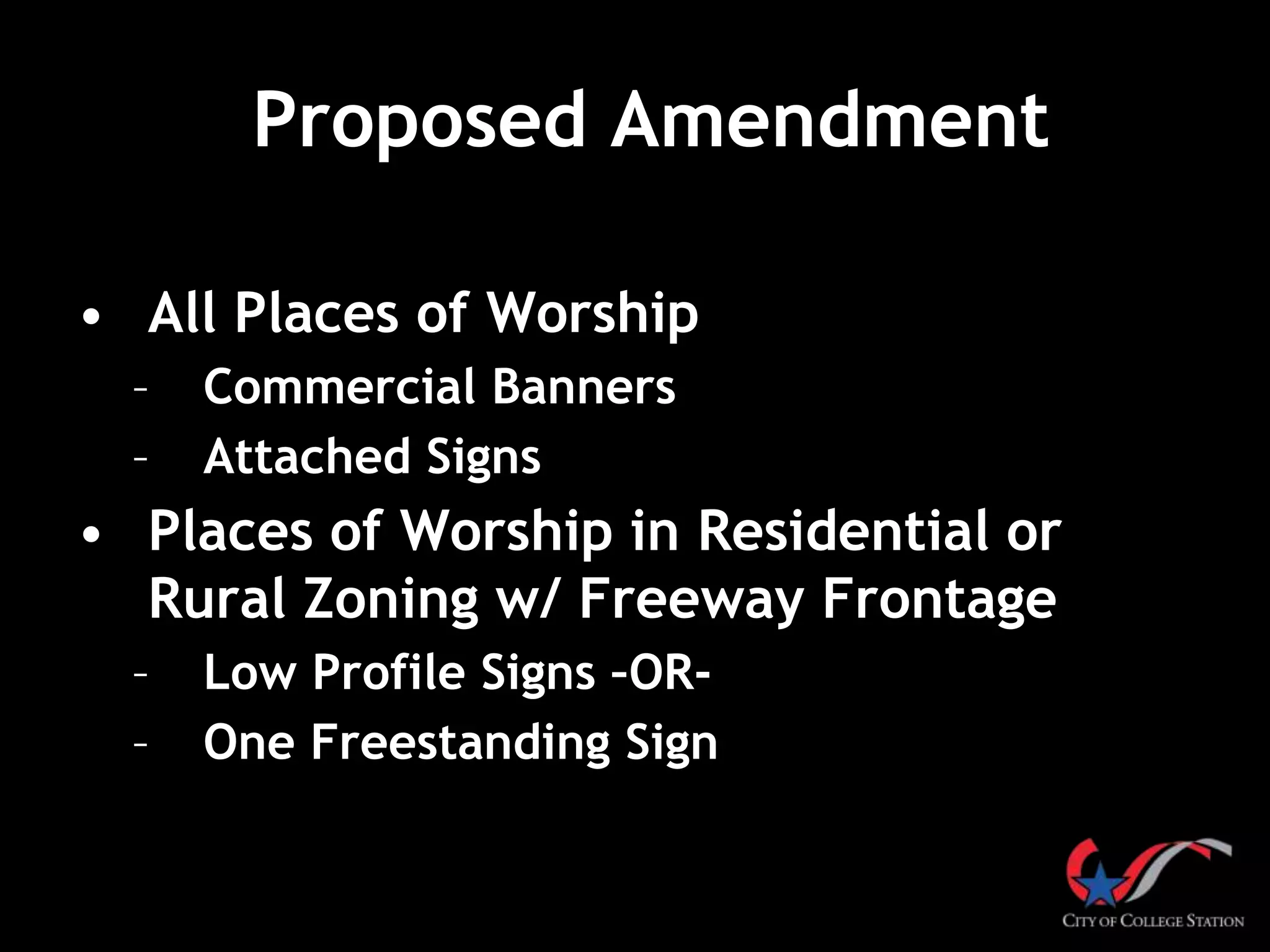 Signs for Places of Worship UDO Amendment | PPT
