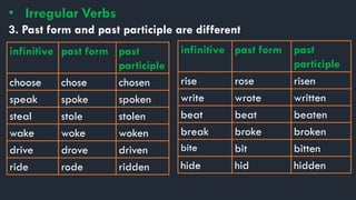 Regular and irregualr verbs | PPT