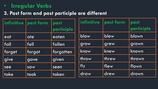 Regular and irregualr verbs | PPT