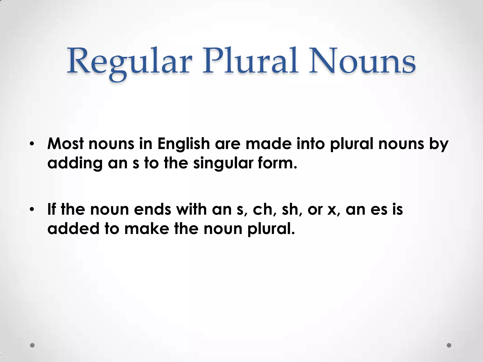 Regular and Irregular plural nouns! | PPTX