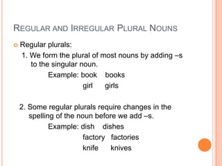 Regular and irregular plurals nouns | PPTX