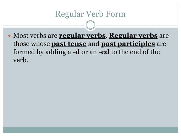 Regular and irregular verb forms | PPTX