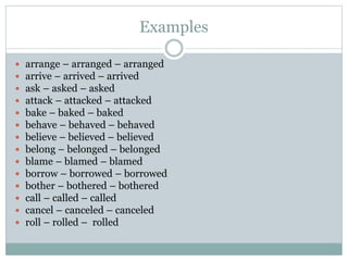 Regular and irregular verb forms | PPTX