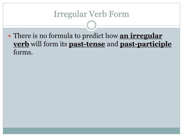 Regular and irregular verb forms | PPTX