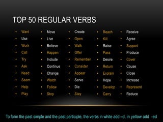 Regular and irregular verbs | PPTX