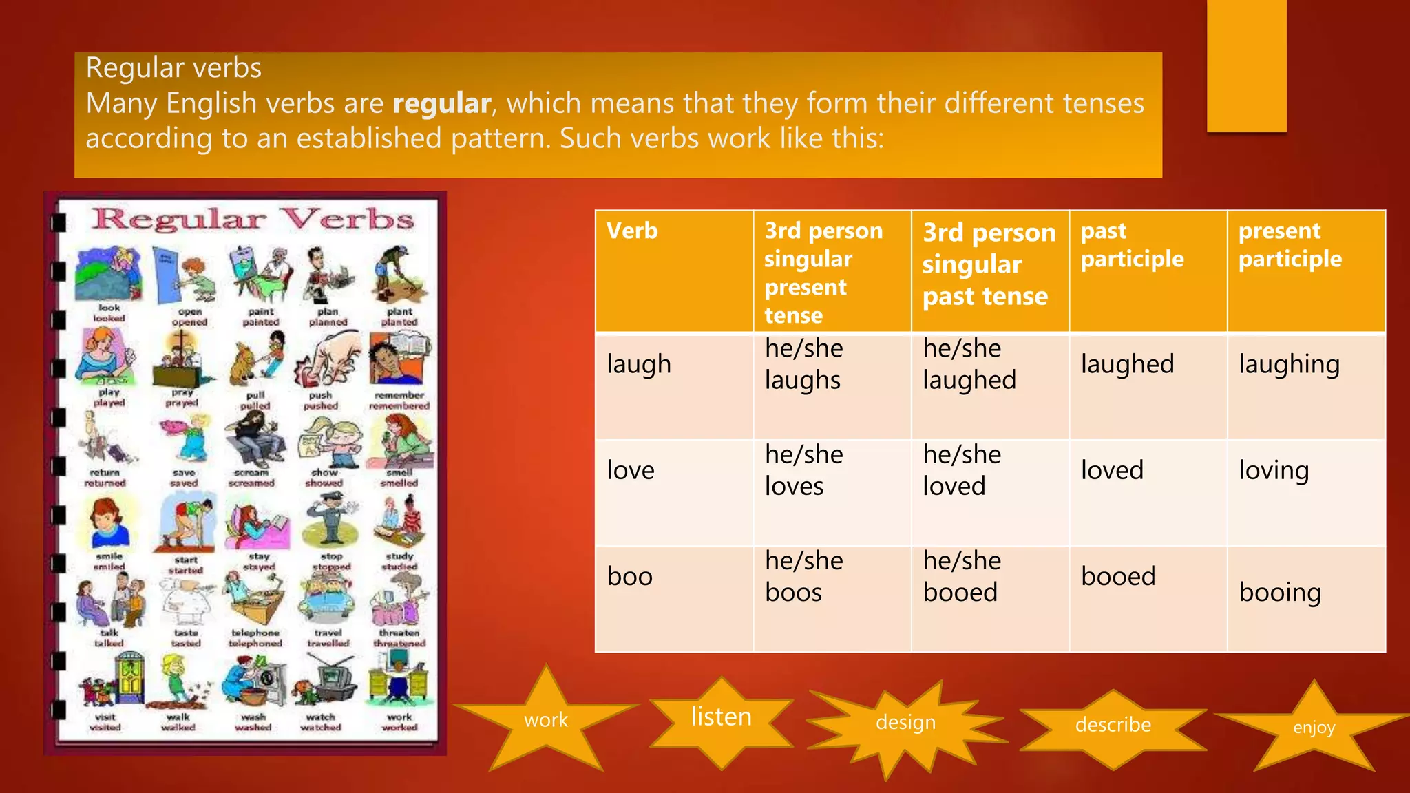 Regular and irregular verbs | PPTX