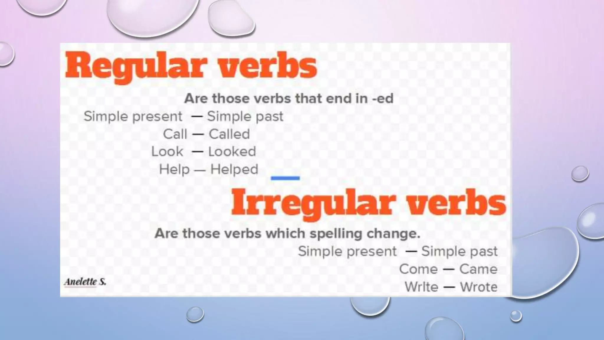 Regular and irregular verbs | PPTX