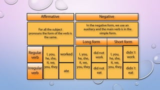 Regular and irregular verbs | PPTX
