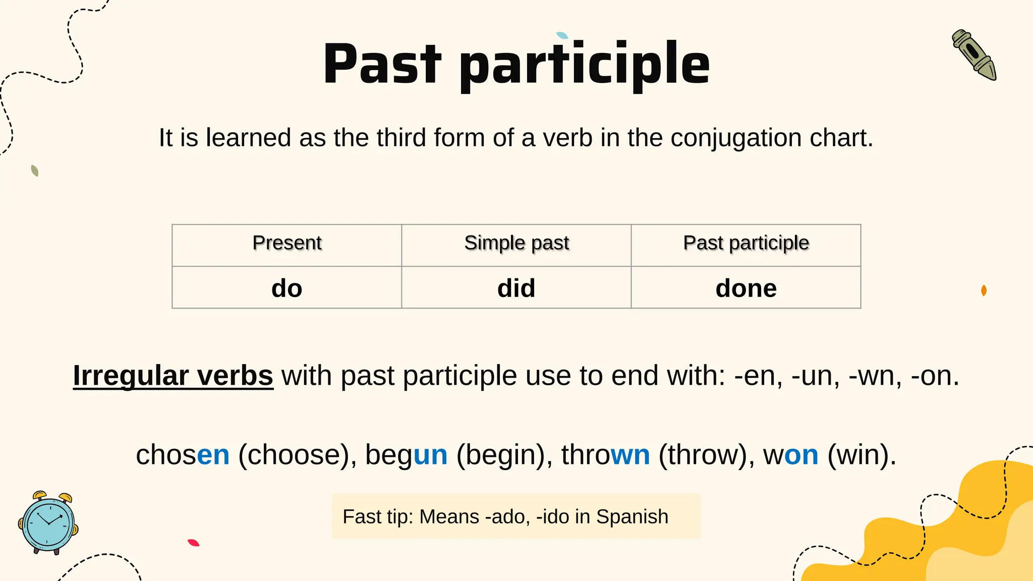 REGULAR AND IRREGULAR VERBS - PAST PRESENT PARTICIPLE.pptx