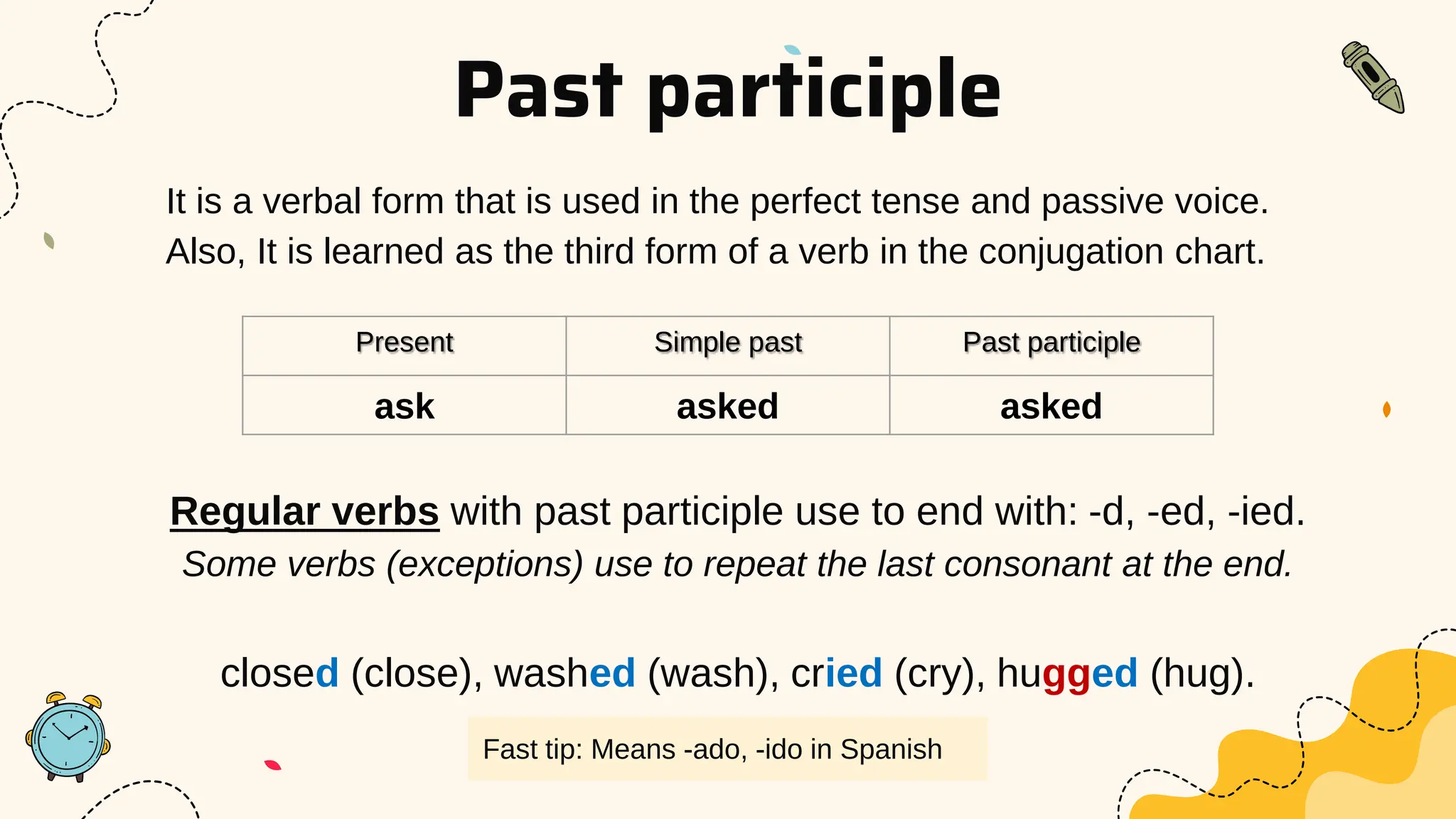 REGULAR AND IRREGULAR VERBS - PAST PRESENT PARTICIPLE.pptx
