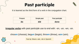 REGULAR AND IRREGULAR VERBS - PAST PRESENT PARTICIPLE.pptx | Food & Drink