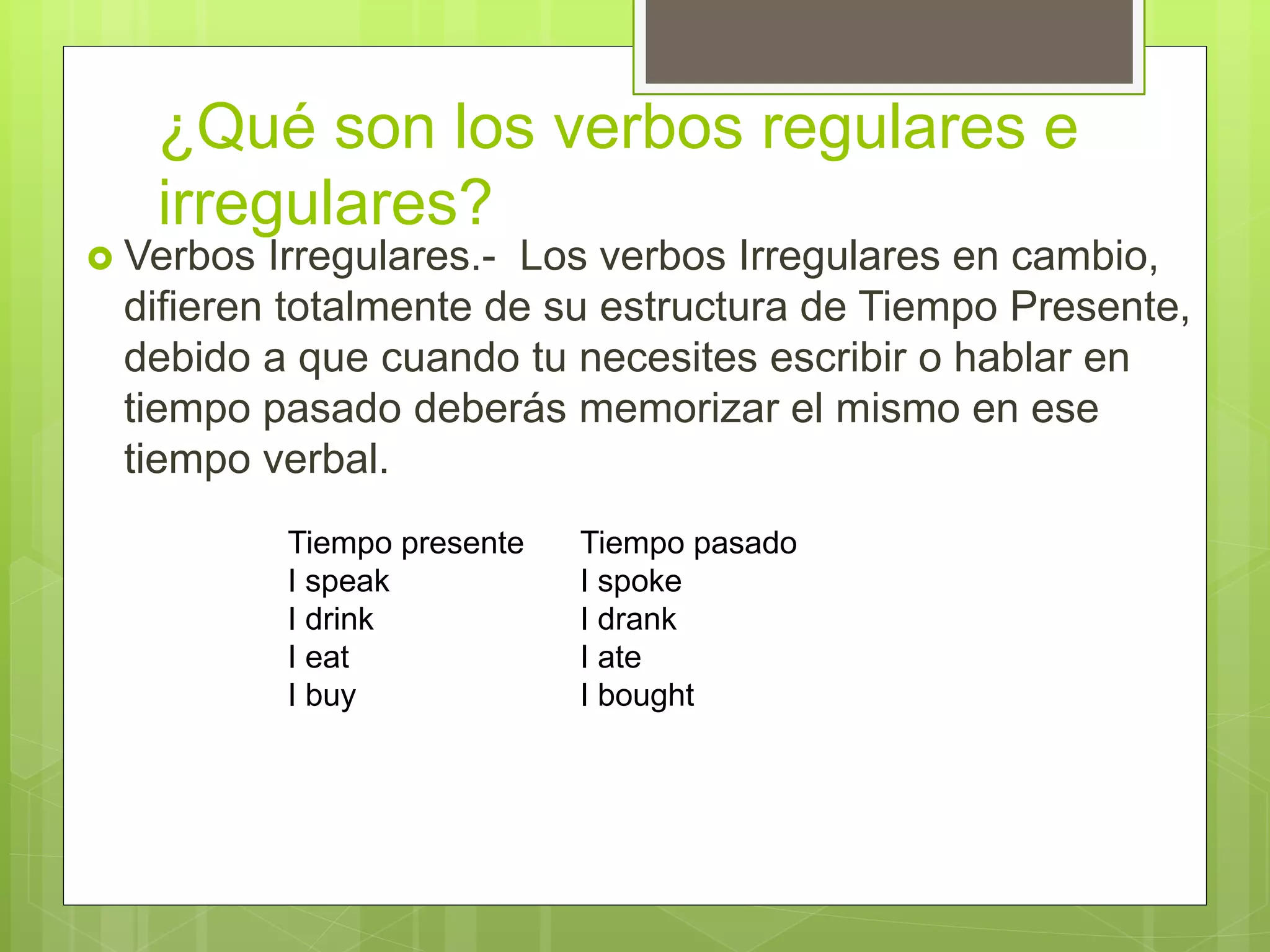 Diferencias Entre Verbos Regulares E Irregulares – CKXK