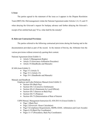 Arbitration Award - Backpay Delay/Advance J16N-4J-C 21027175 | PDF