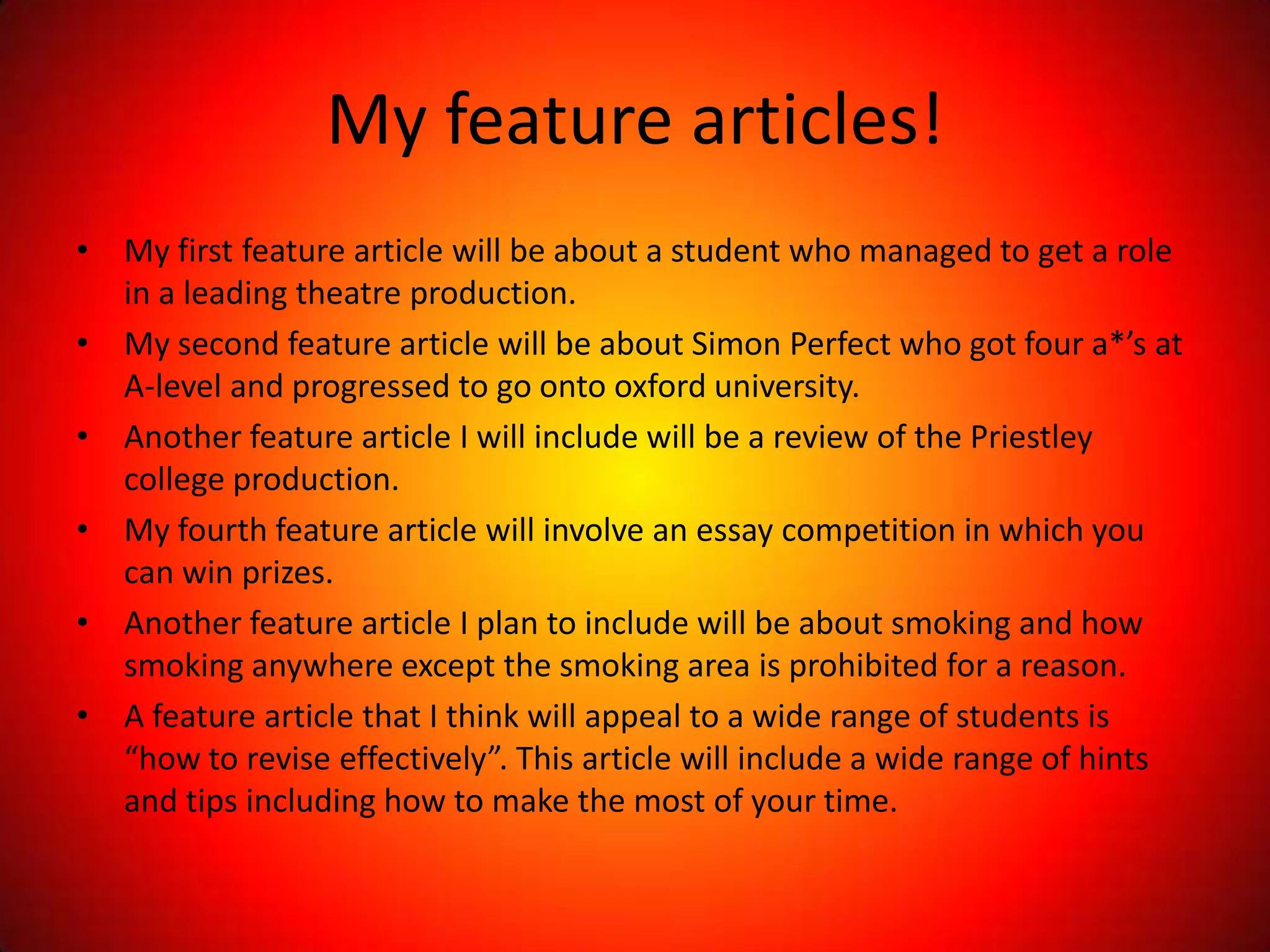 Regular content and feature articles! | PPTX