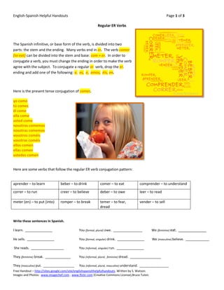 Regular er verbs | PDF