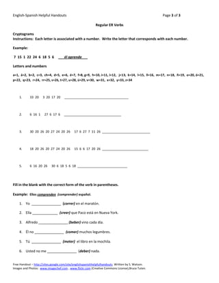 Regular er verbs | PDF