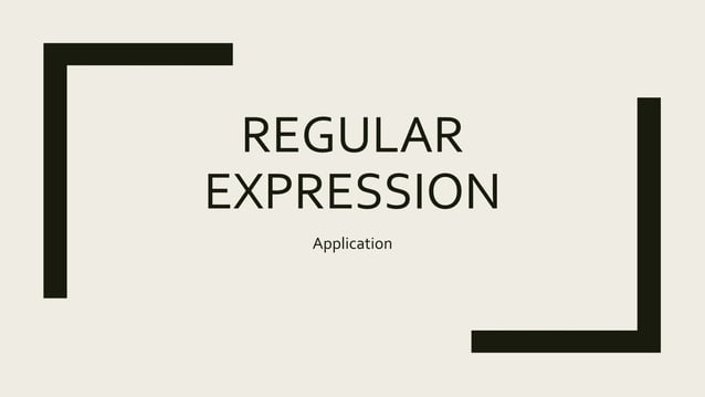Regular Expression | PPT