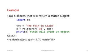 Python- Regular expression | PPTX