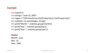 Python- Regular expression | PPTX