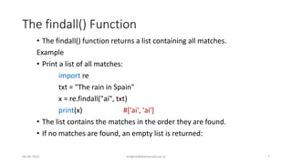 Python- Regular expression | PPTX