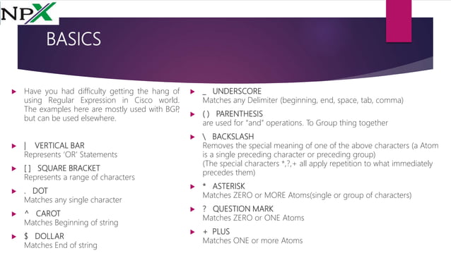 Regular expression examples | PPTX | Technology & Computing