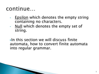 Regular expression for dfa | PPTX