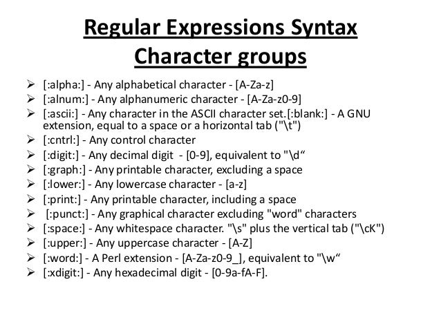 Regular expressions