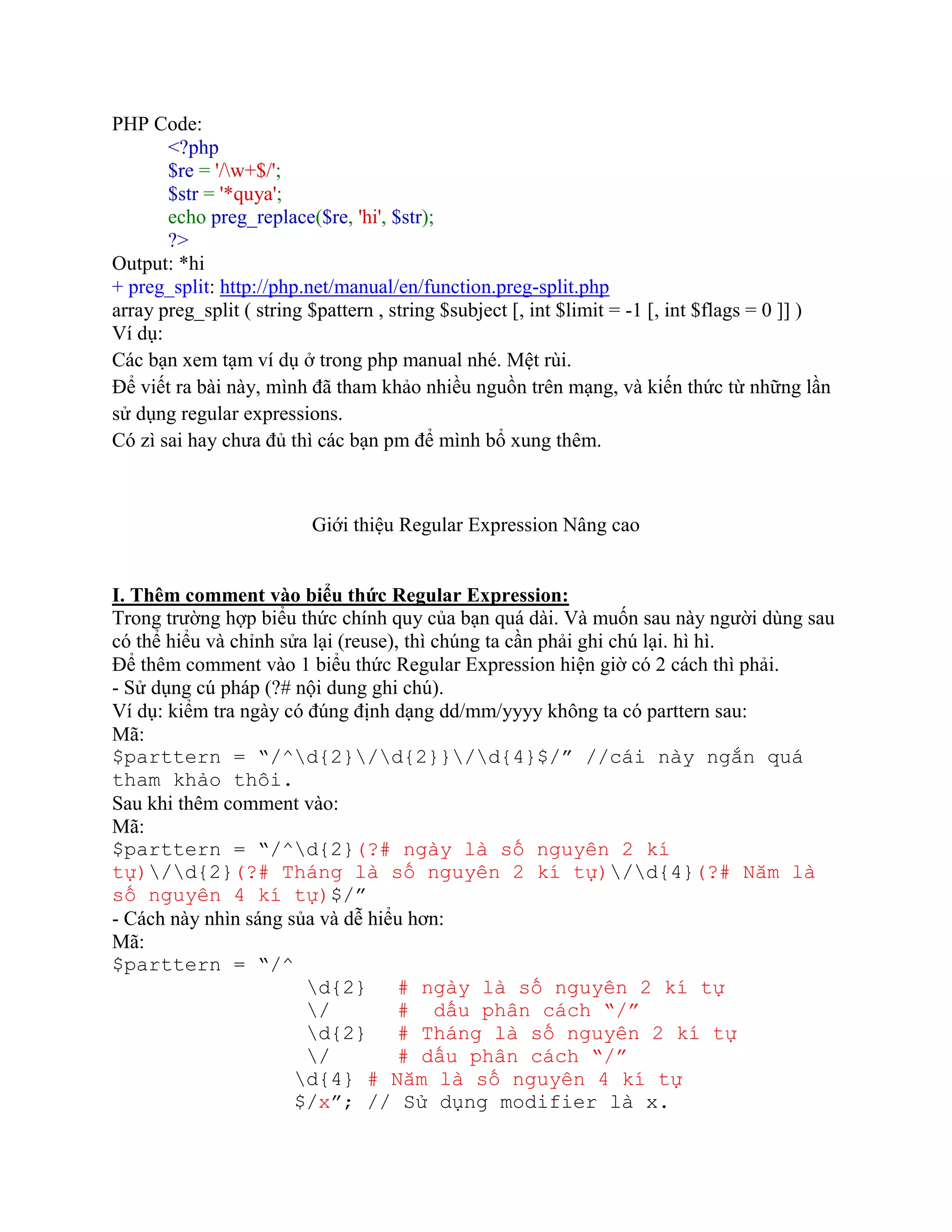 PHP Regular expressions | PDF