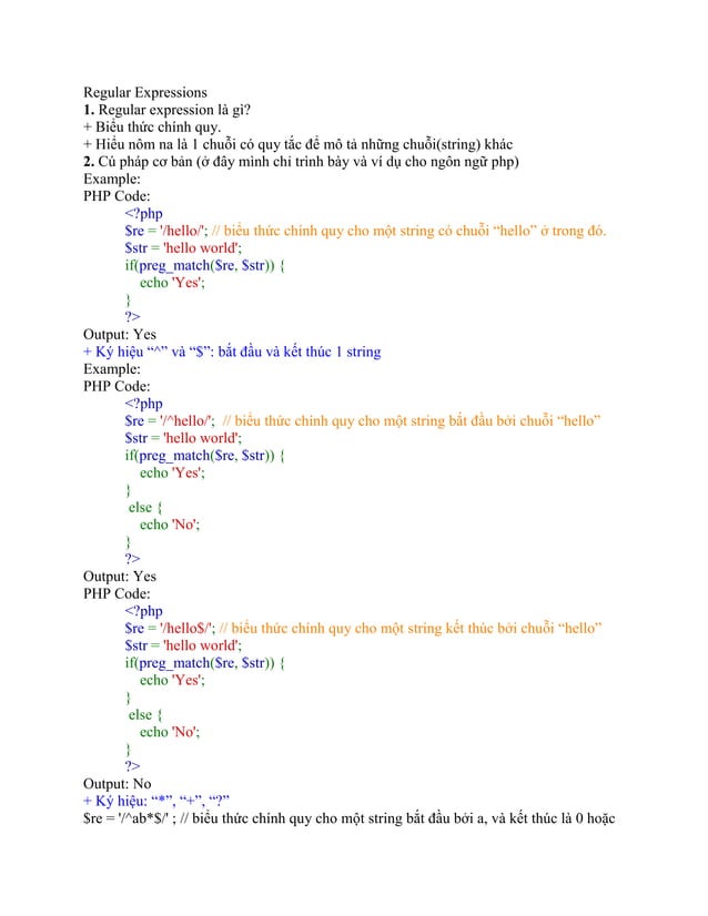 Php Regular Expressions Pdf