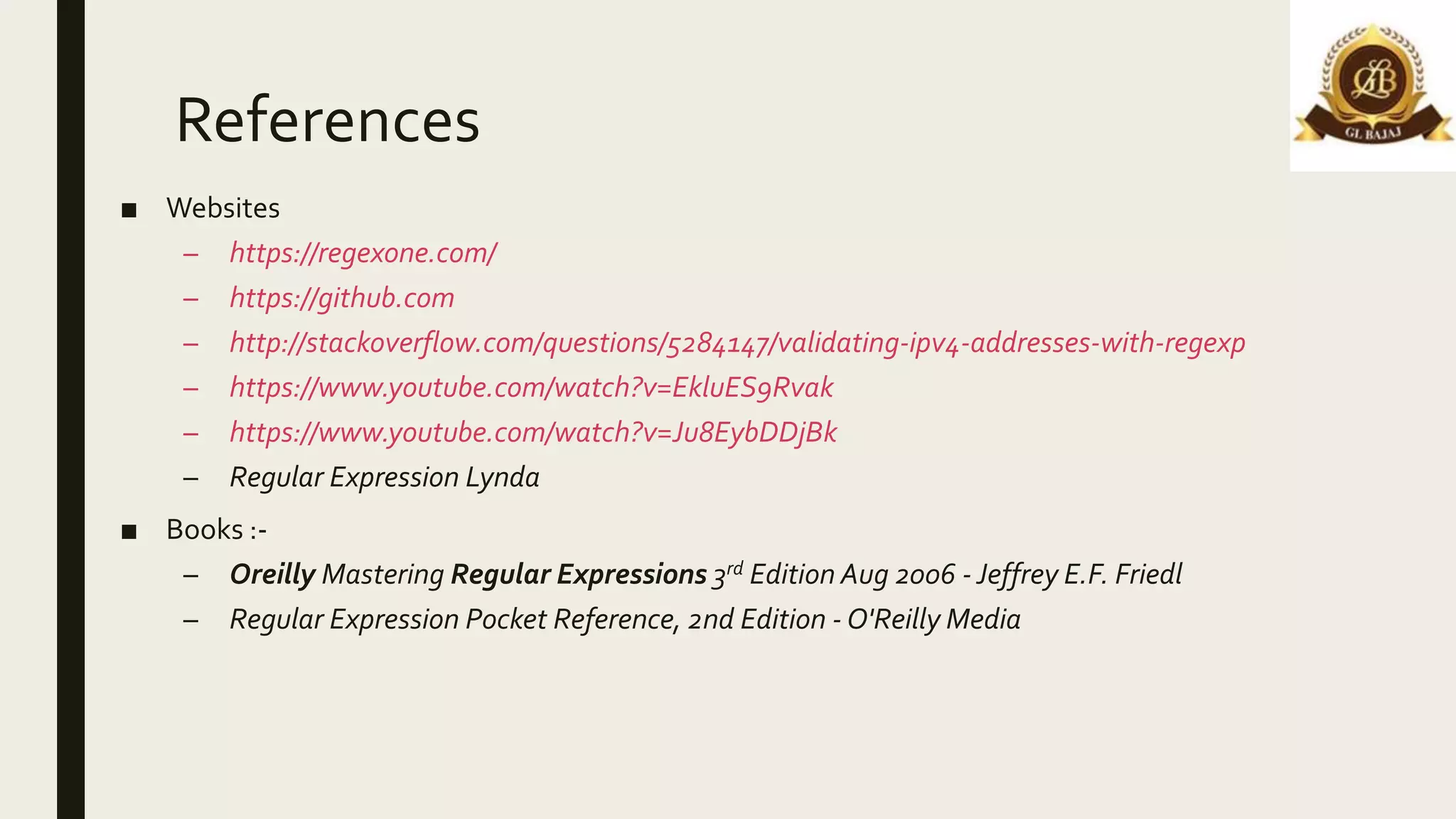 Regular expressions | PPTX
