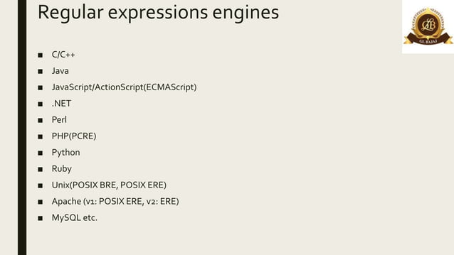 Regular expressions | PPTX