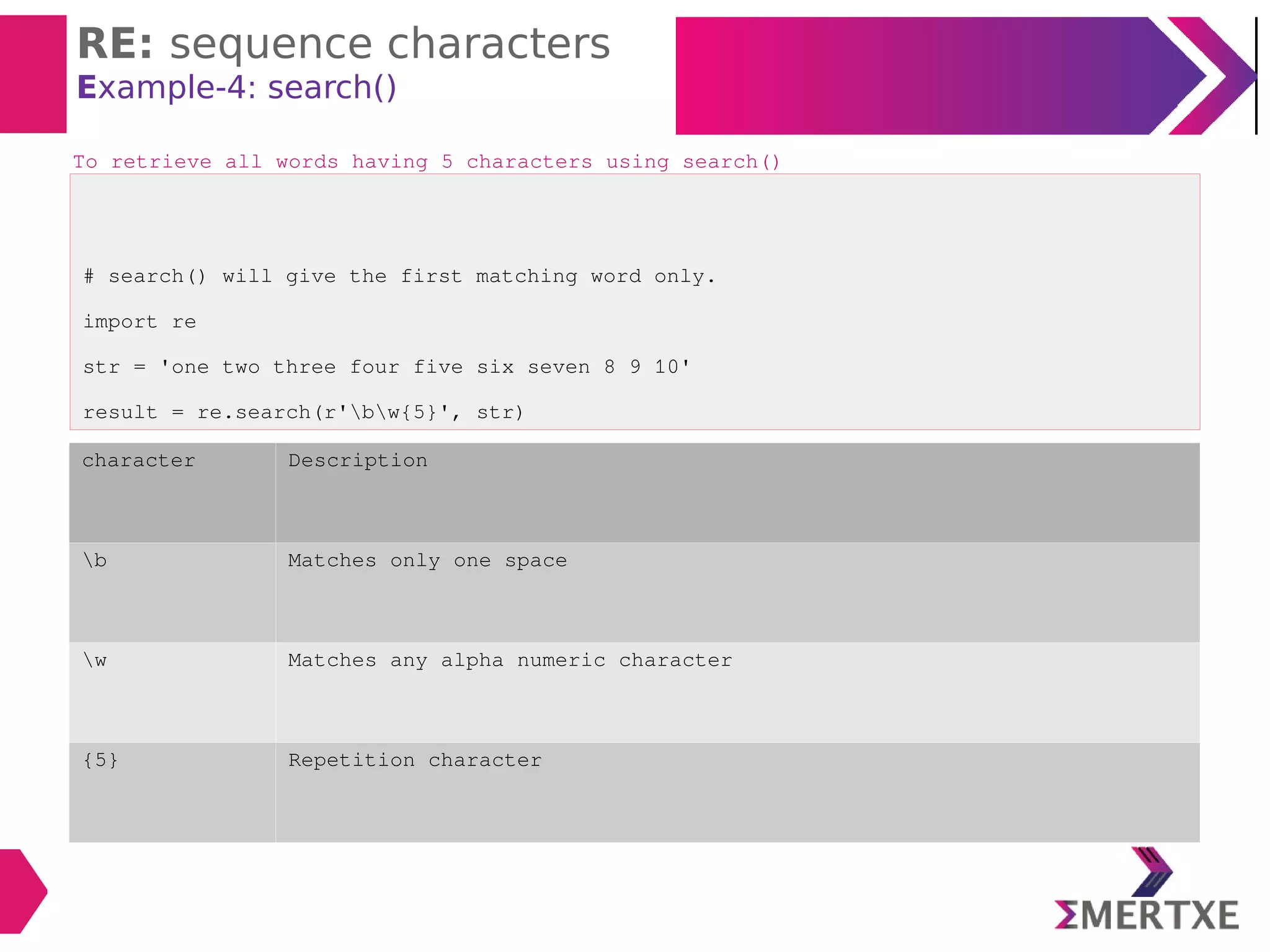 Python : Regular expressions | PDF